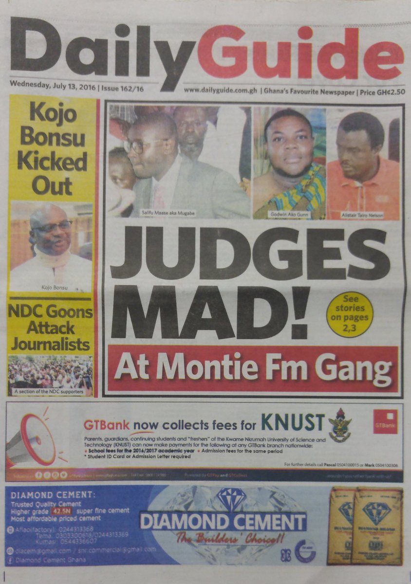 Newspaper headlines: Wednesday, July 13, 2016 - Citi 97.3 FM - Relevant ...